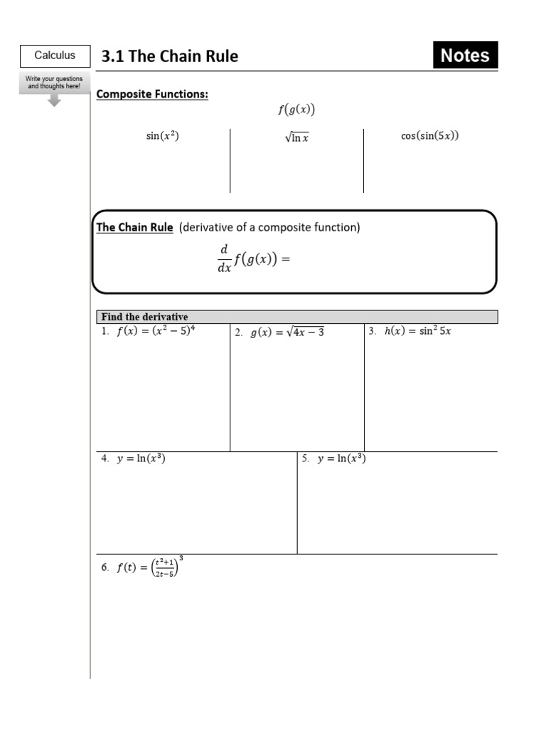 Tangent Line and Chain Rule Practice | PDF | Tangent | Slope