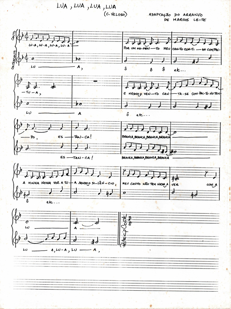 1993 Lua, Lua Partitura | PDF
