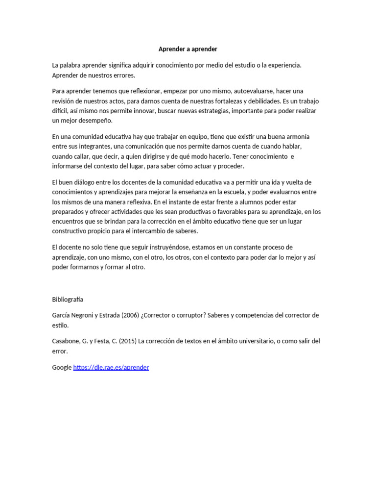 Aprender A Aprender | PDF