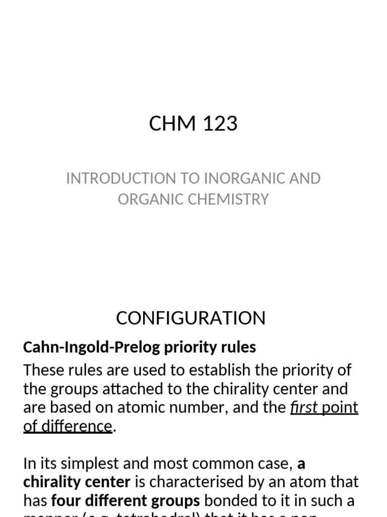Cahn-Ingold-Prelog Priority Rules Guide | PDF