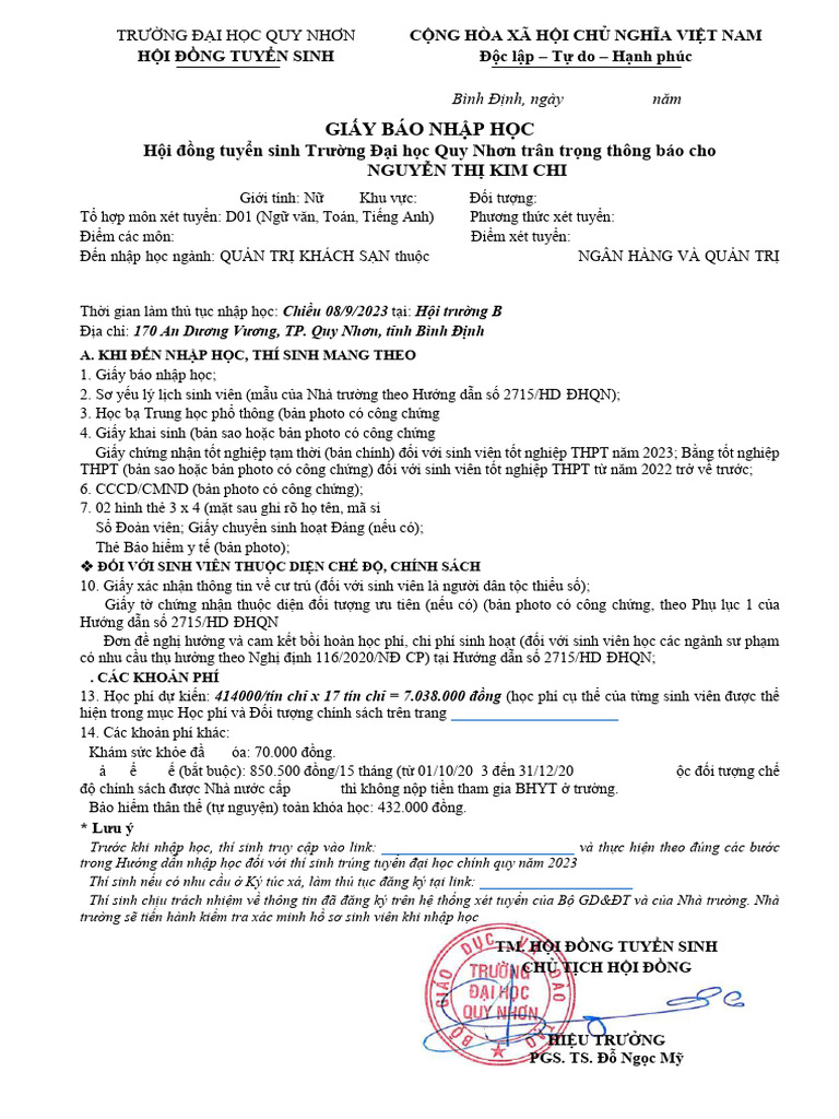 515631giaybaonhaphoc Comoc | PDF