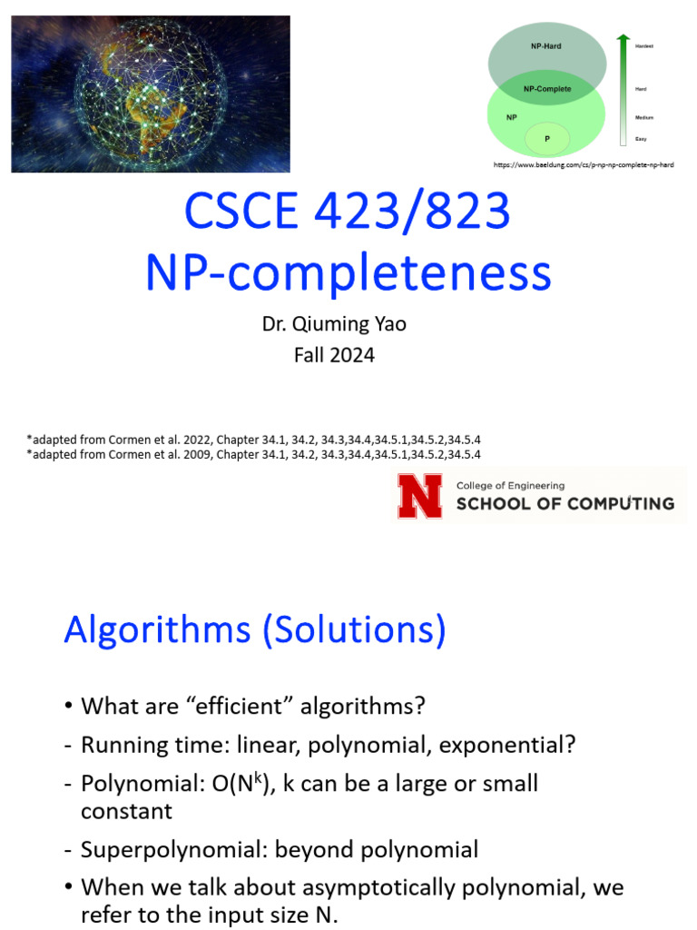 S8 Slide8 NP Completeness | PDF | Time Complexity | Computational Problems