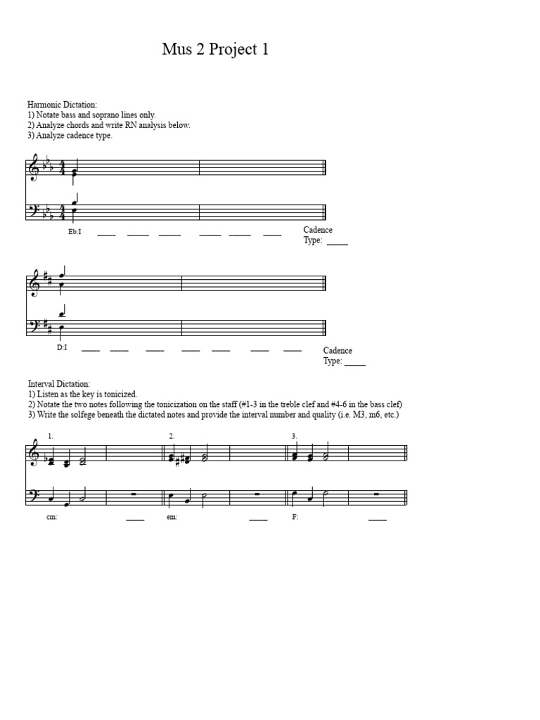 Harmonic & Interval Dictation Guide | PDF