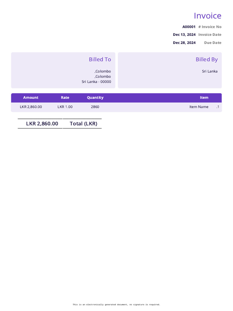 Invoice A00001 Ywns BN Ahmd Ywns BN Ahmd | PDF