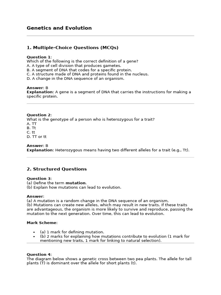 Exam | PDF | Dominance (Genetics) | Genetics
