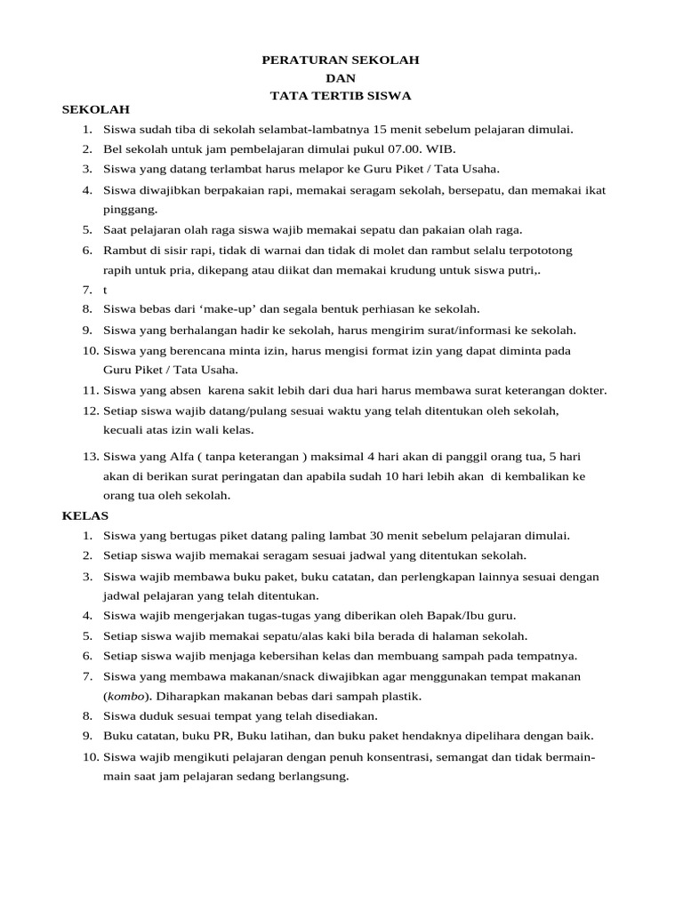 TATA-TERTIB-Siswa SMK Yasbu | PDF