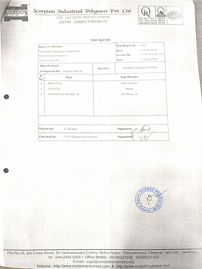 Rekha Rubber RM Report | PDF