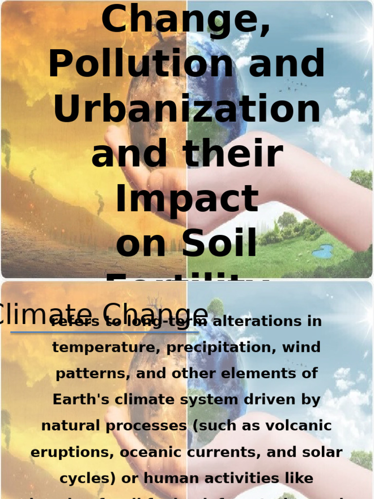 Climate Change, Pollution & Urbanization Impact on Soil Fertility | PDF ...