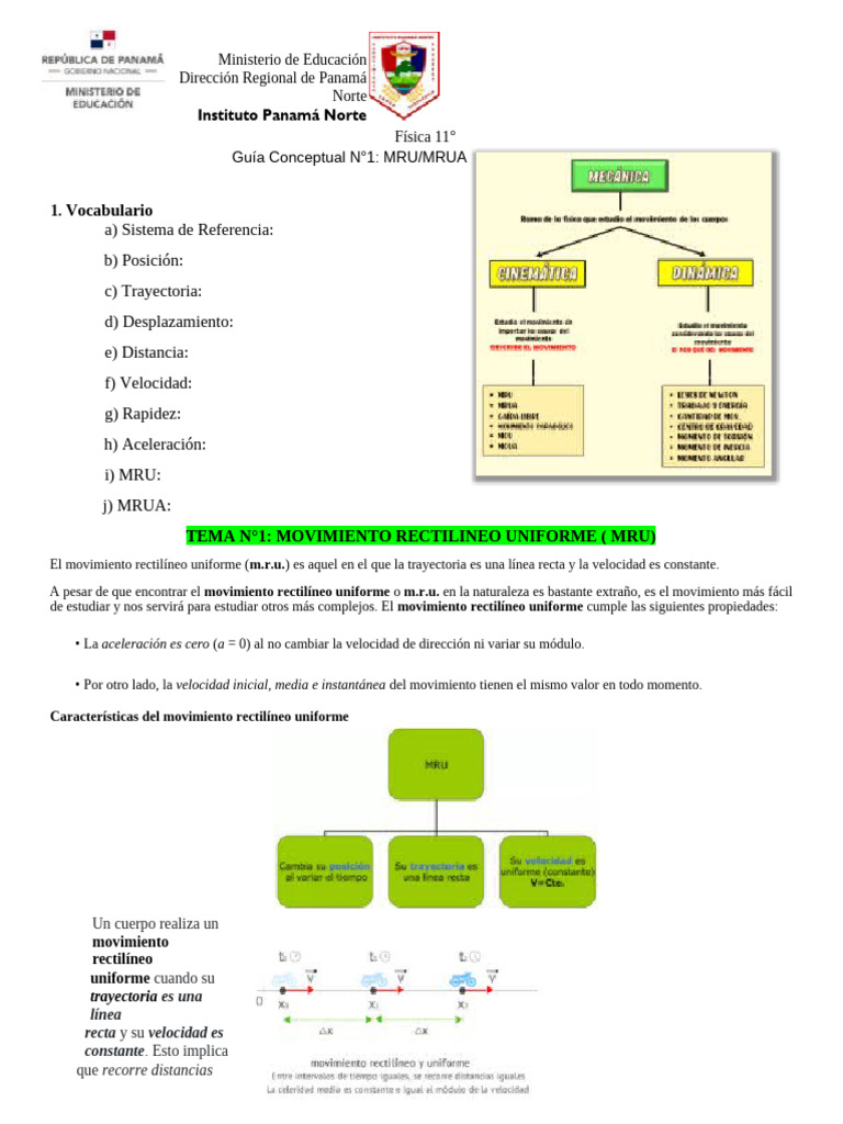 Tema_MRU_y_MRUA | PDF | Velocidad | Aceleración