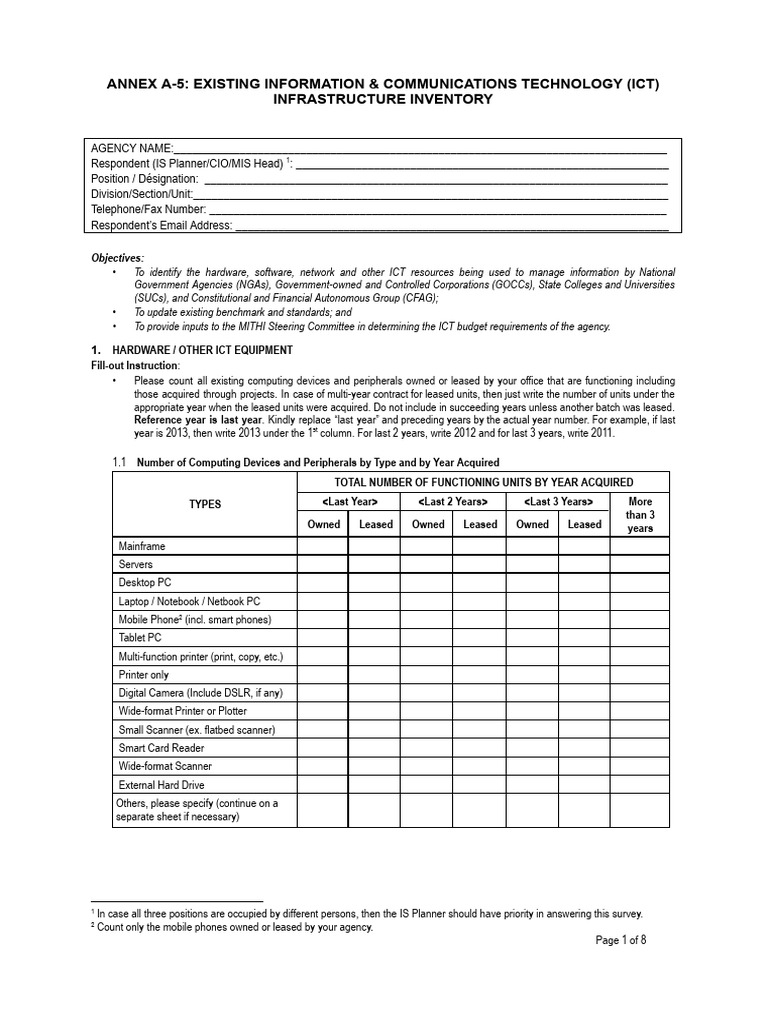ICT Infrastructure Inventory Guide | PDF | Personal Computers | Microsoft Windows