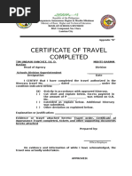 Certificate of Travel Completion Form | PDF