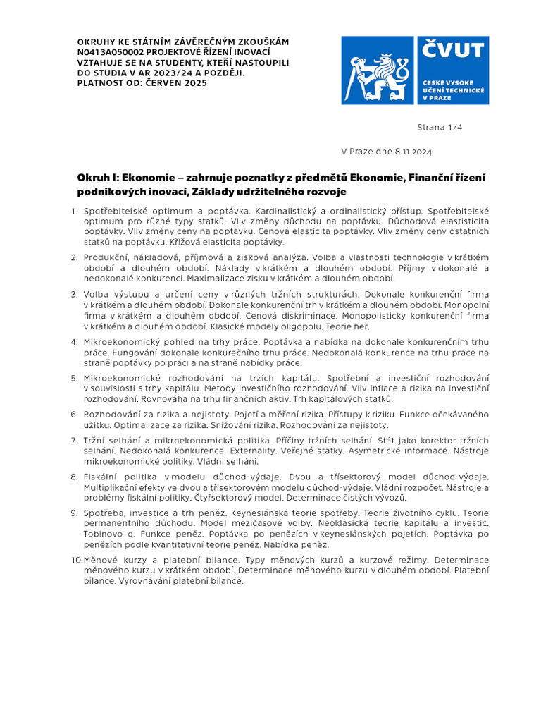 NO413A050002 Projektove Rizeni Inovaci Platne Od Cervna 2025 | PDF