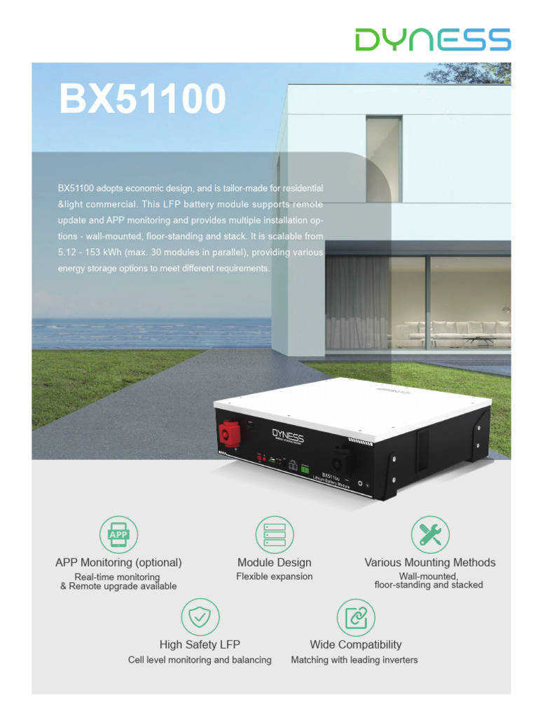 Dyness BX51100 datasheet-EN | PDF | Battery (Electricity) | Electric Power
