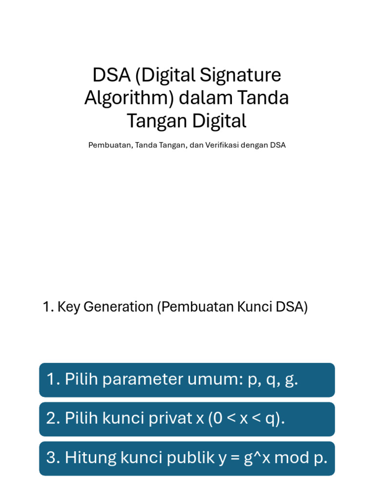 Pertemuan 8 _Tahapan_DSA_Tanda_Tangan_Digital | PDF