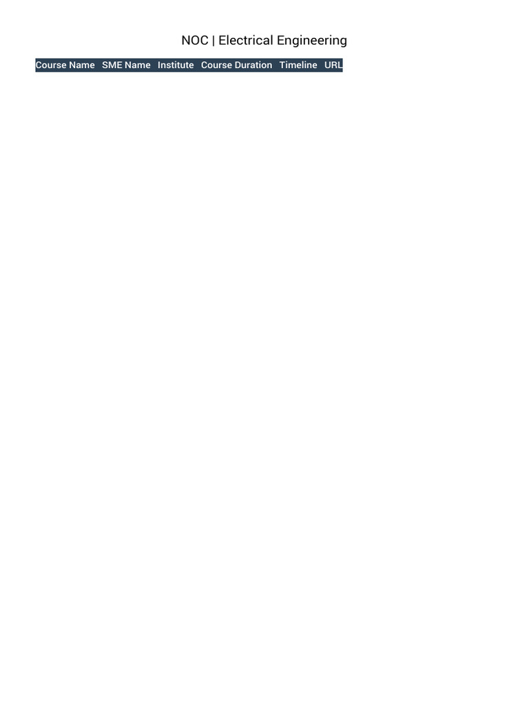 NOC Electrical Engineering | PDF