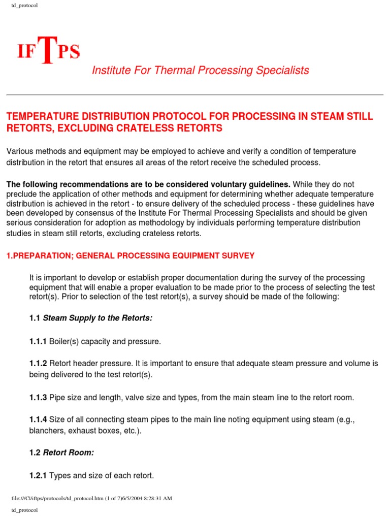 06a Itp730 Iftps 2 Temperature Distribution Protocol For Processing in ...
