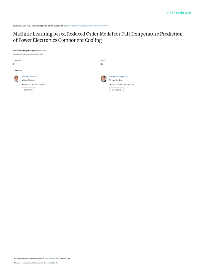 Machine Learning Based Reduced Order Model For Full Temperature Prediction of Power Electronics ...