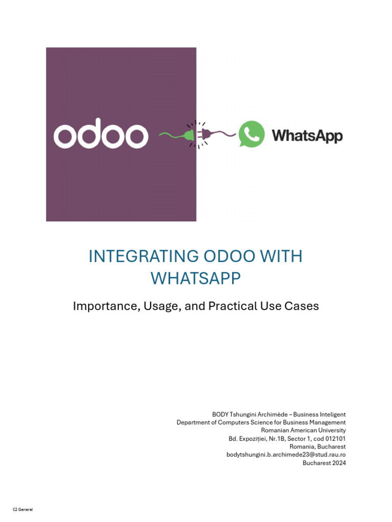 Integrating Odoo With Whatsapp | PDF | Customer Relationship Management ...