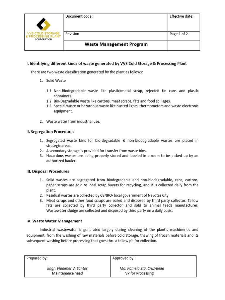 waste management program | PDF | Waste | Waste Management