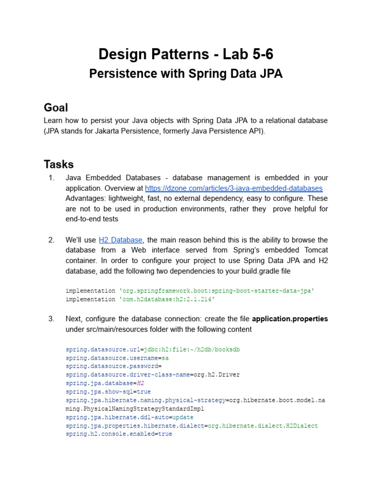 SP - Lab 5 - 6 - Spring Data JPA | PDF | Databases | Class (Computer Programming)