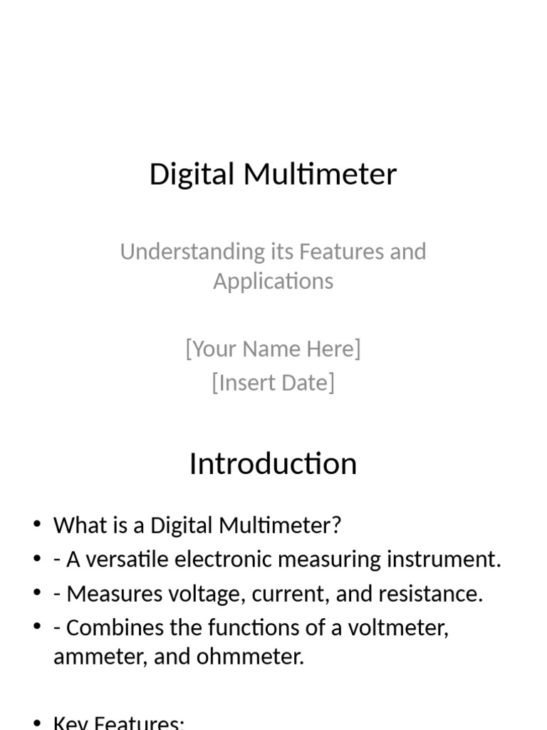 Digital Multimeter Guide | PDF