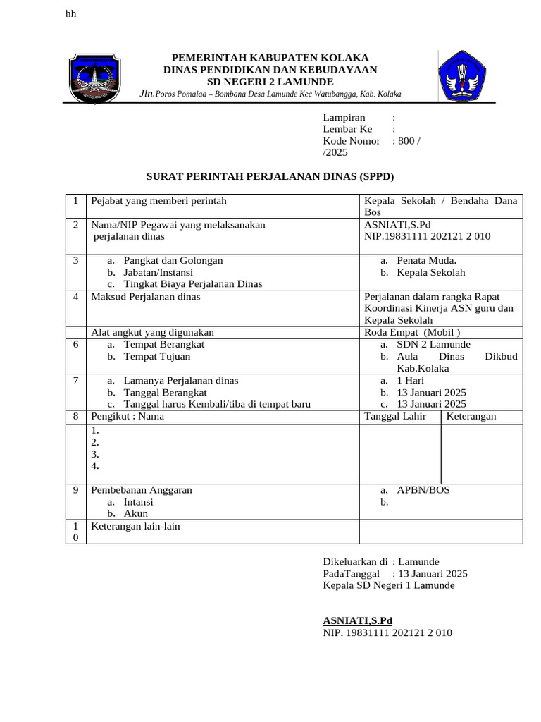 SPPD KORWIL Baru | PDF
