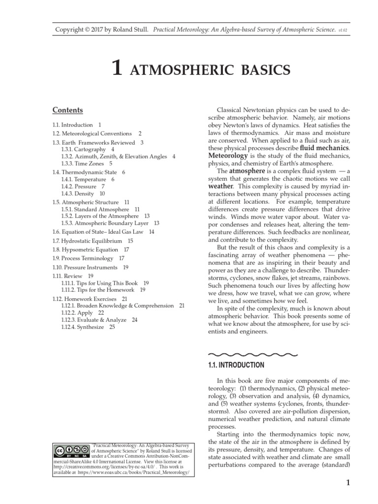 HTTPSWWW - Eoas.ubc - Cabookspractical Meteorologyprmet102Ch01 Atmos v102b PDF | PDF | Pascal ...