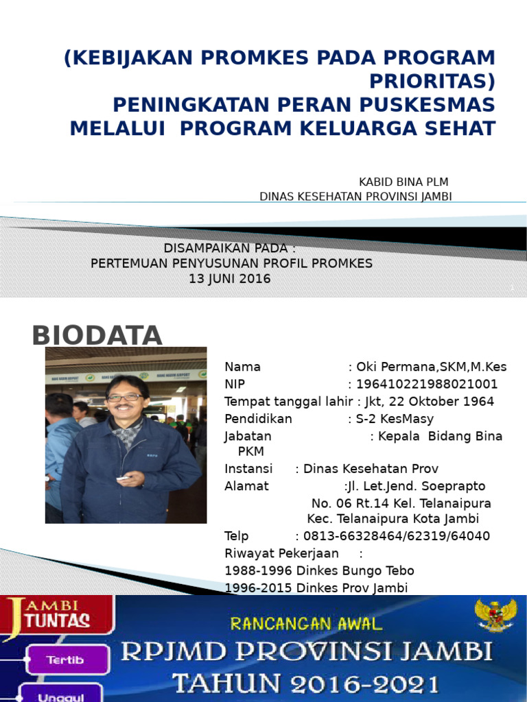 Kebijakan Promkes Keluarga Sehat Pada Puskesmas 2016 | PDF