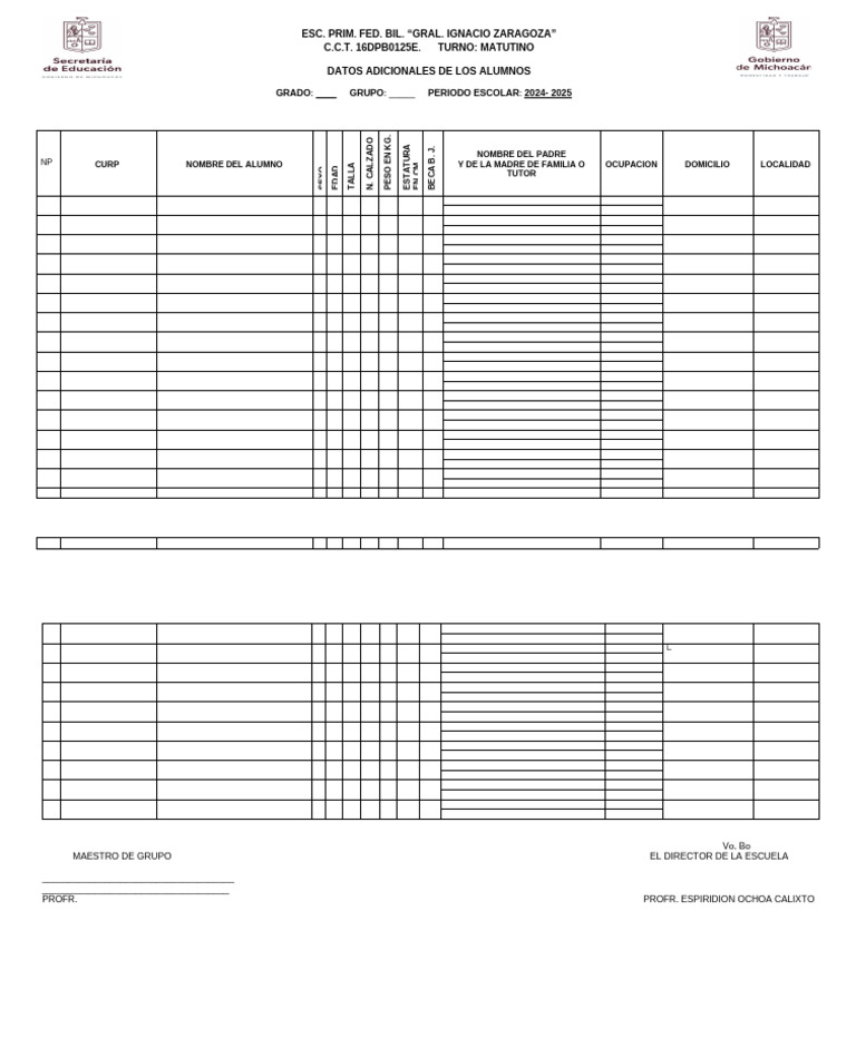 Formato Datos Adicionales | PDF