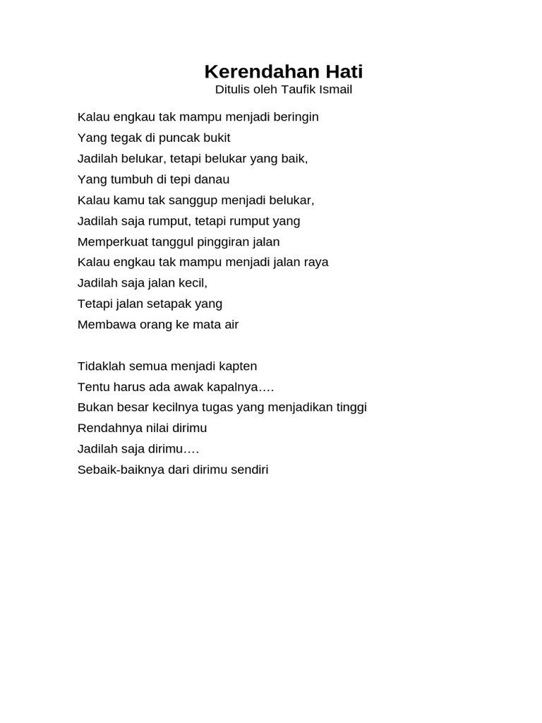PUISI Kerendahan Hati | PDF