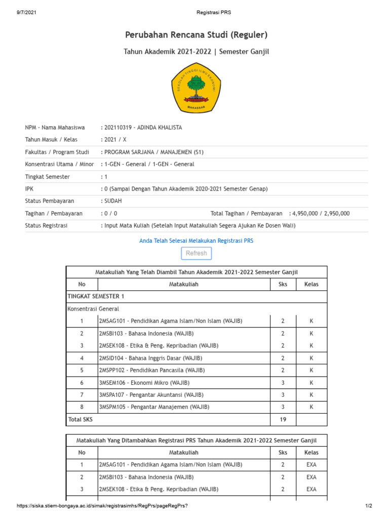 Registrasi PRS | PDF