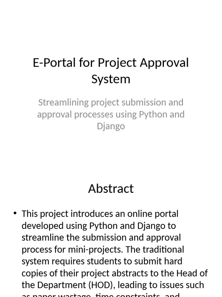 E Portal Project Approval System | PDF