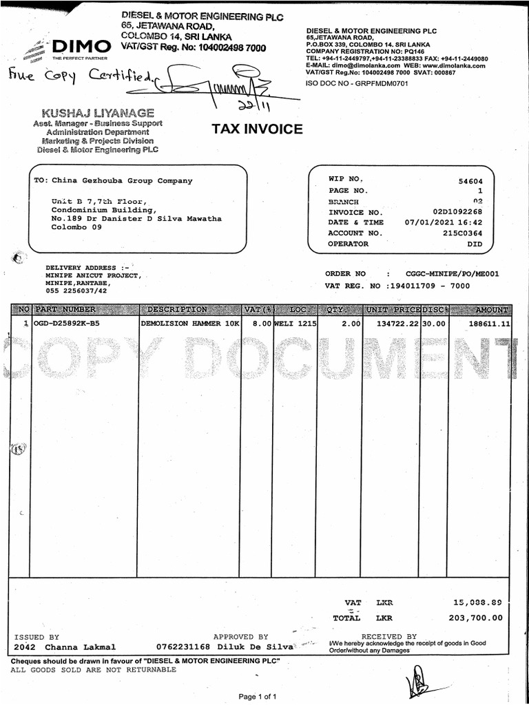 Po-Me-001 Invoice | PDF