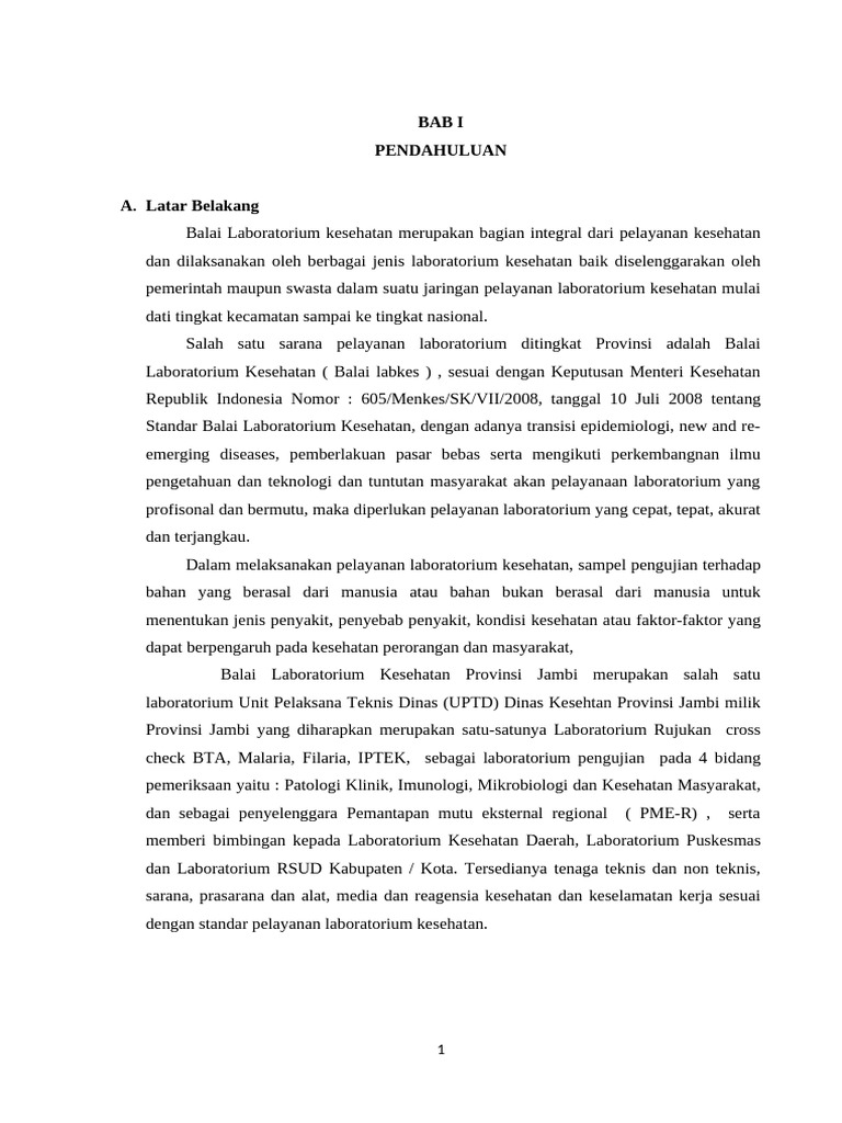 Kajian Akademis Pembentukan Uptd Balai Labkes TH 2017 Copi.1 | PDF