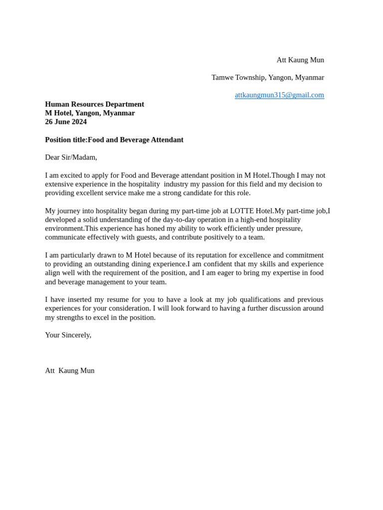Cover Letter Copy 2 | PDF