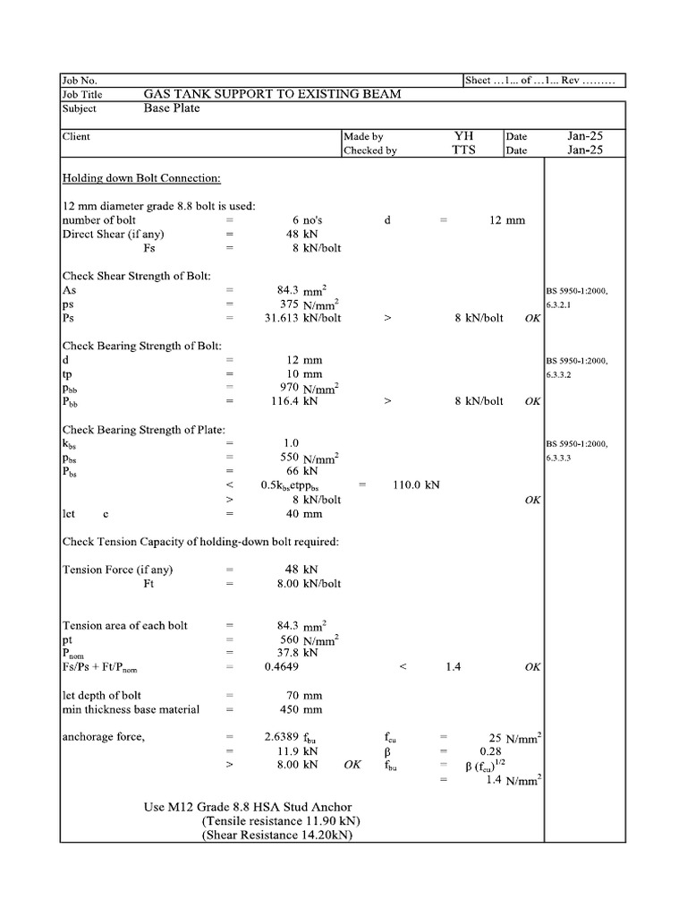 Bolt Analysis PG2 | PDF
