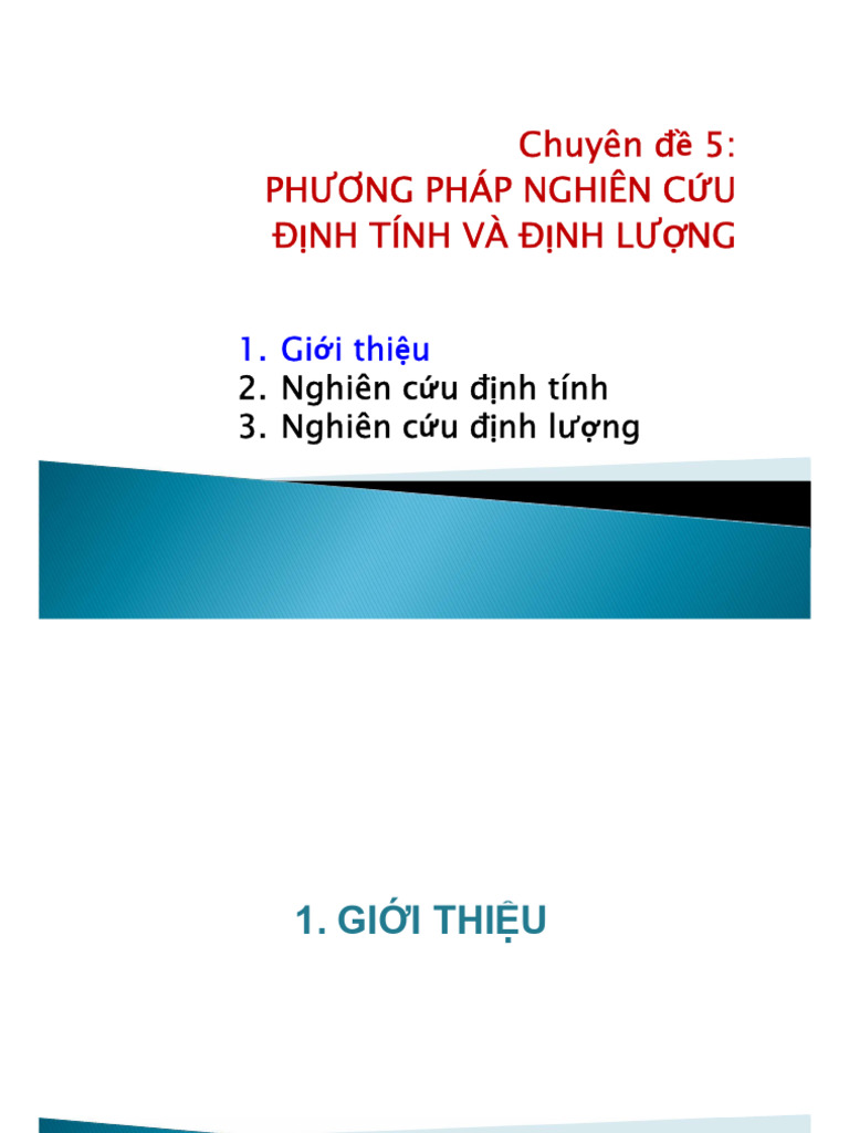 Chuyen de 5 PPNC 2TC - PHƯƠNG PHÁP NGHIÊN C U DINH TINH - DINH LUONG | PDF