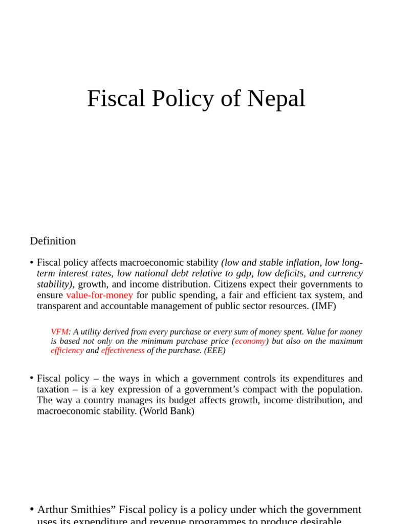 Fiscal Policy Framework of Nepal | PDF | Fiscal Policy | Taxes