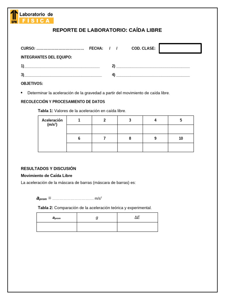 Reporte Lab Fisi1 S02 CL | PDF | Masa | Fuerza