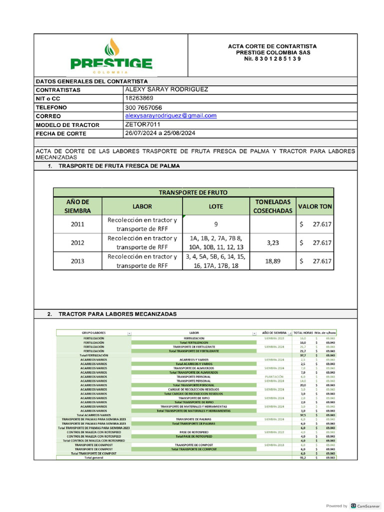PC - ACTC - 20220826 - Acta de Contratista - Alexys Saray Julio | PDF