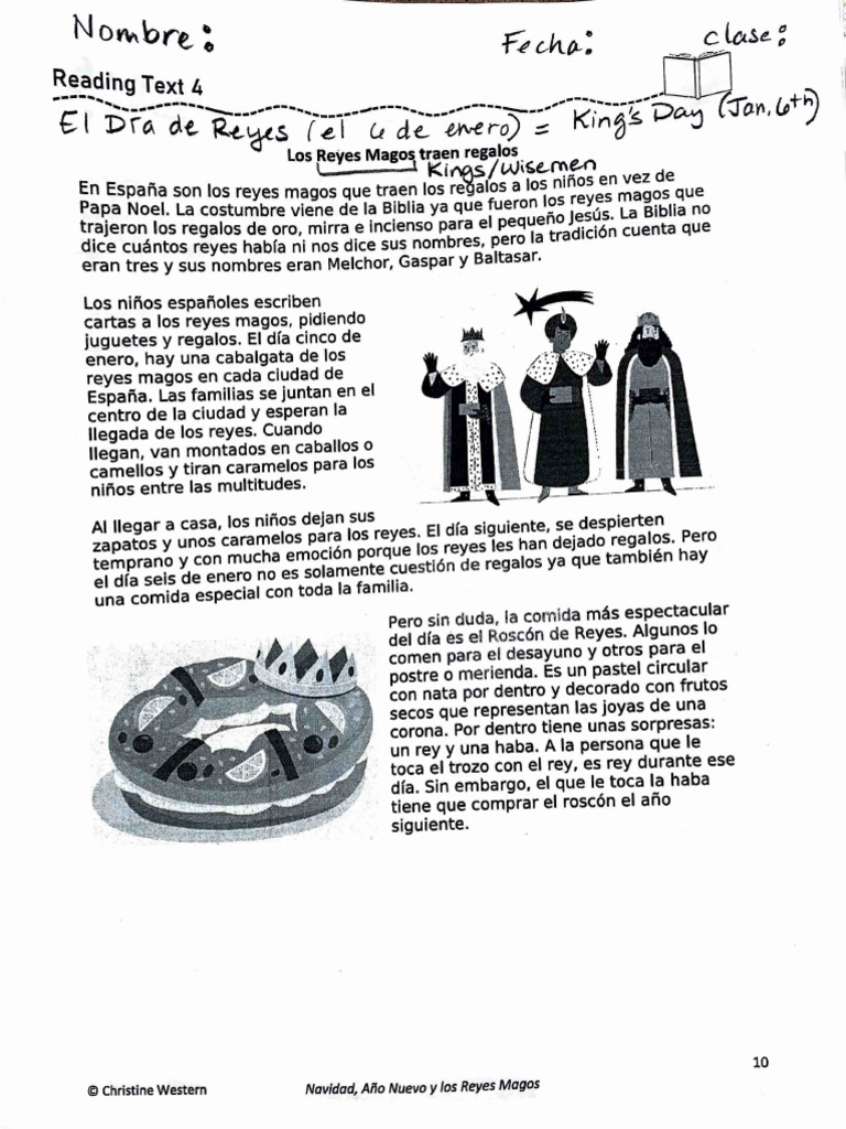 El Día de Reyes (Comprensión Lectora) | PDF
