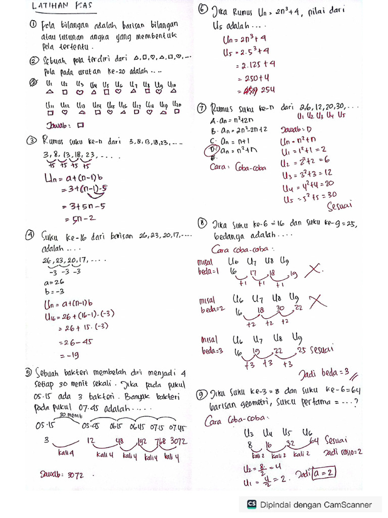 Kisi-Kisi MTK Kelas 8 | PDF