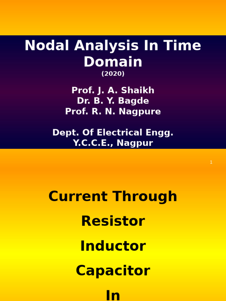 Unit - I Nodal Equations in Time Domain | PDF | Inductance | Inductor