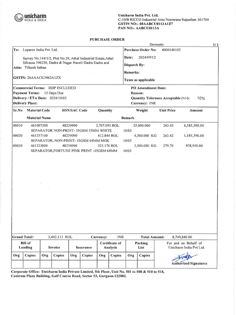09 Po 4000140102 Loparex | PDF