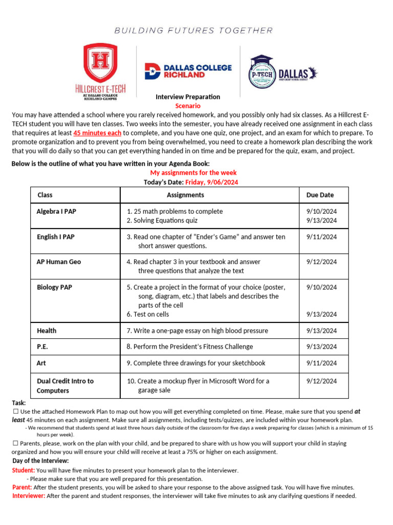 Interview Homework Instructions | PDF | Homework | Educational ...