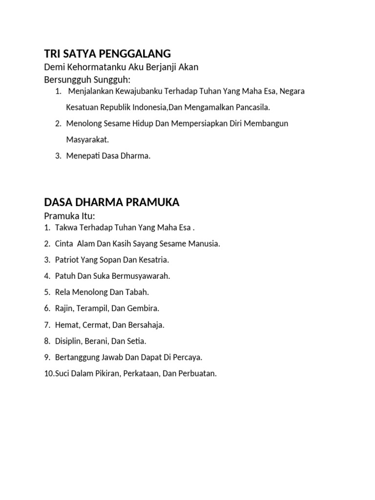 Tri Satya Penggalang | PDF
