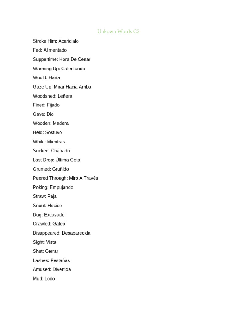 Unkown Words C2 and C3 | PDF