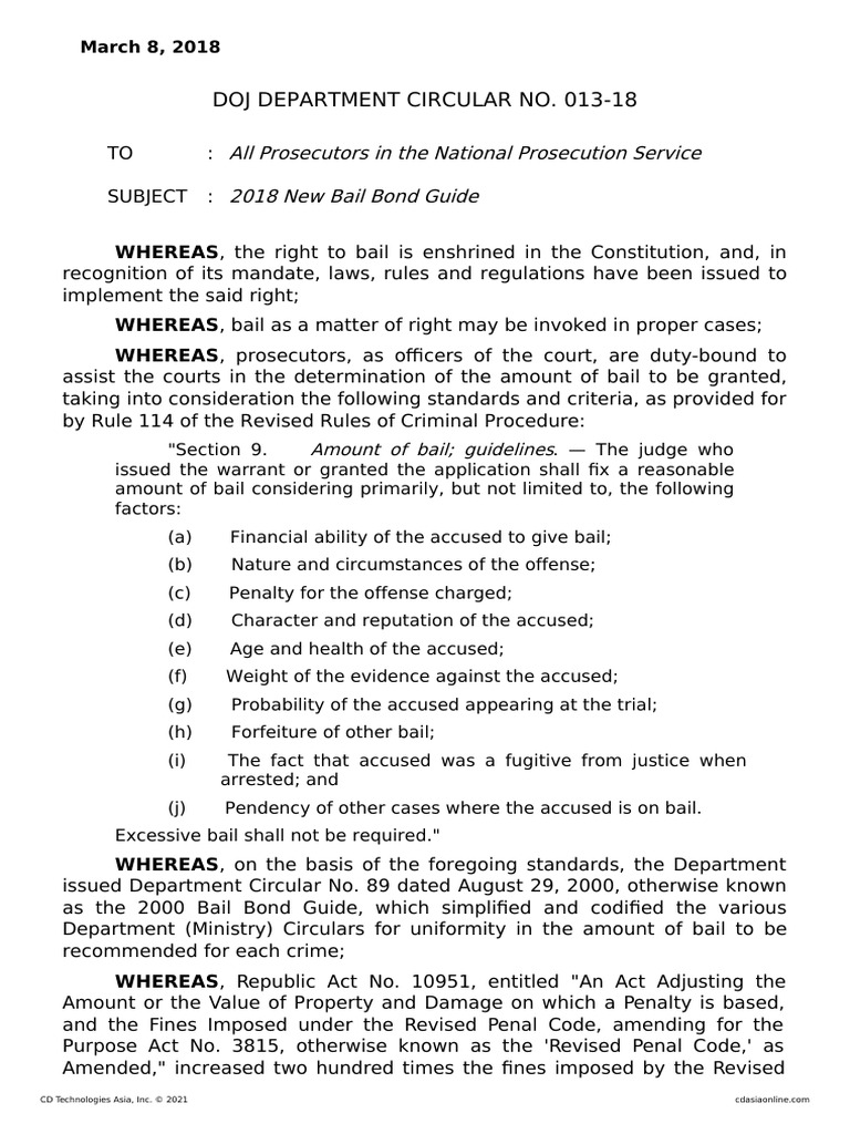 Bail Bond Guide of 2018 | PDF | Bail | Criminal Procedure In South Africa