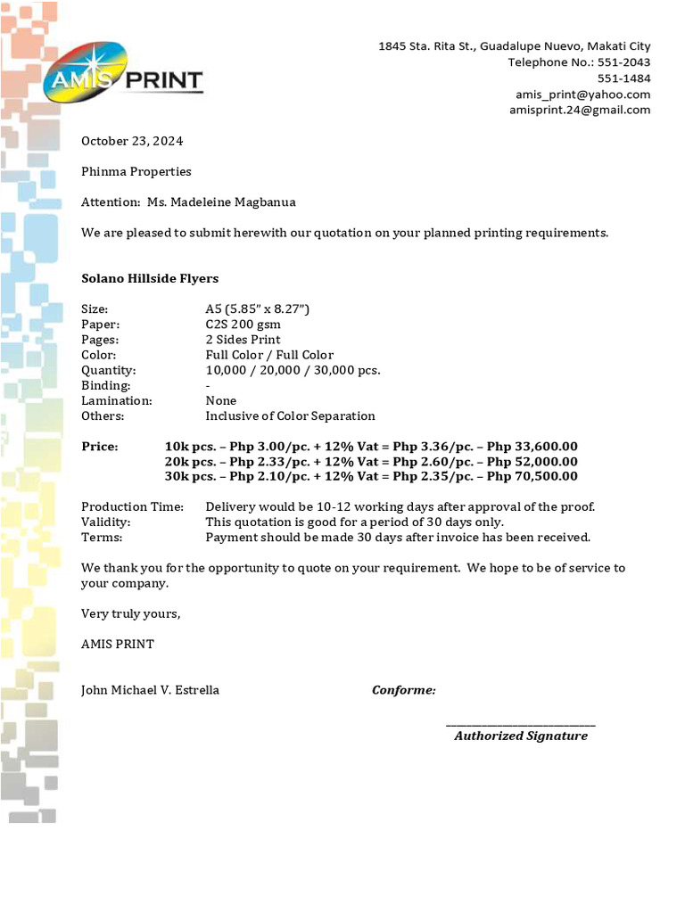 Solano Hillside Flyers | PDF