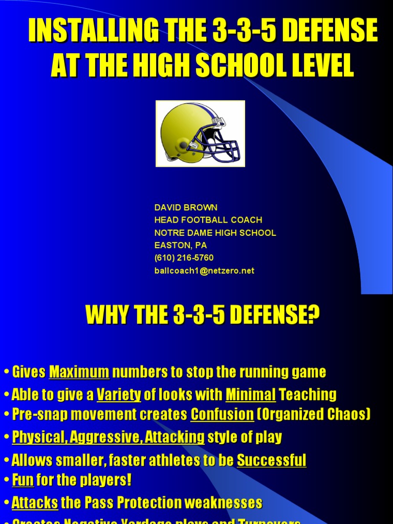 Installing the 3-3-5 Defense for High School | PDF
